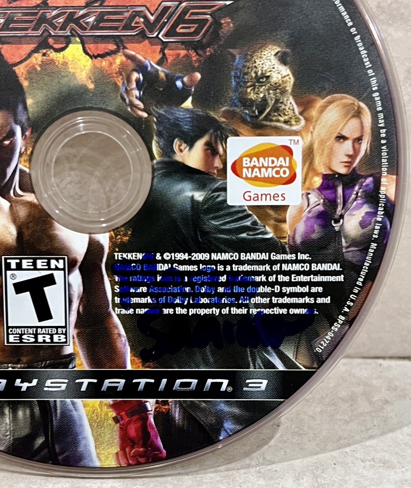 Tekken 6 PS3 Sony PlayStation 3 BLACK LABEL - Disc Only Tested Working ...