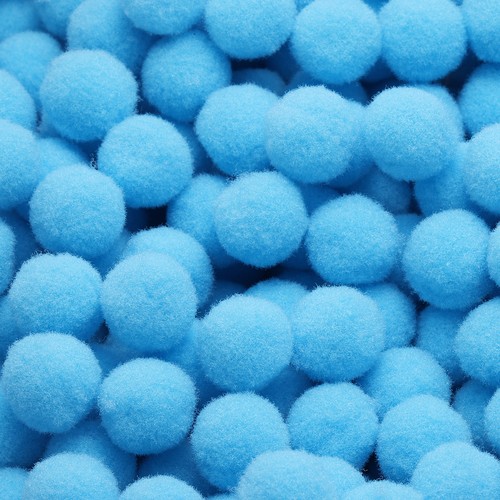 Fuzzy Pom Poms Balls 500 Pcs Mini PomPoms for DIY Craft Light Lake Blue ...