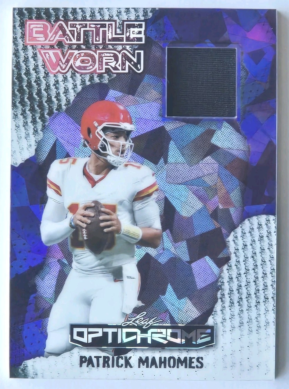 Patrick Mahomes II 2025 Leaf Optichrome #BW-16 Battle Worn - Crystal ...