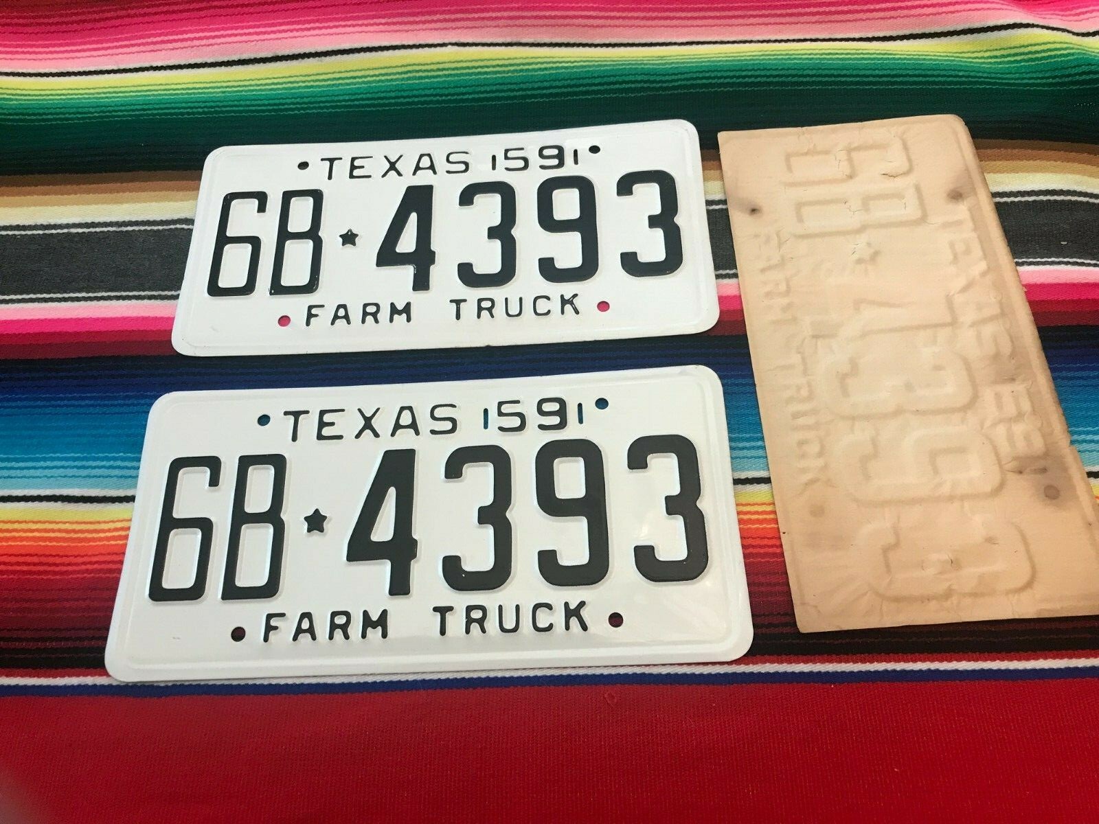 1959 TEXAS FARM TRUCK LICENSE PLATES 6B4393 | eBay