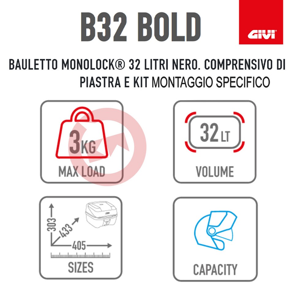 Top-Case Monolock B32 SR8201 Moto Guzzi V7 III Stone Nightpack 2019-20 ...