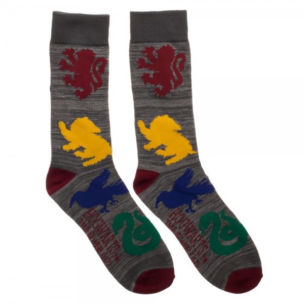 2 Pairs Harry Potter Crew Socks Men's Pack Hogwarts School Houses ...