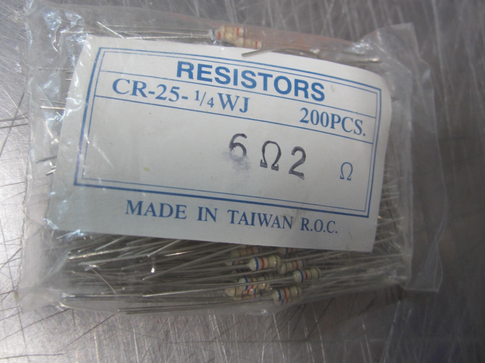 1/4 Watt 6.2 Ohm Carbon Film Resistor 5% Tolerances 0.25W 200 PCS CFR ...