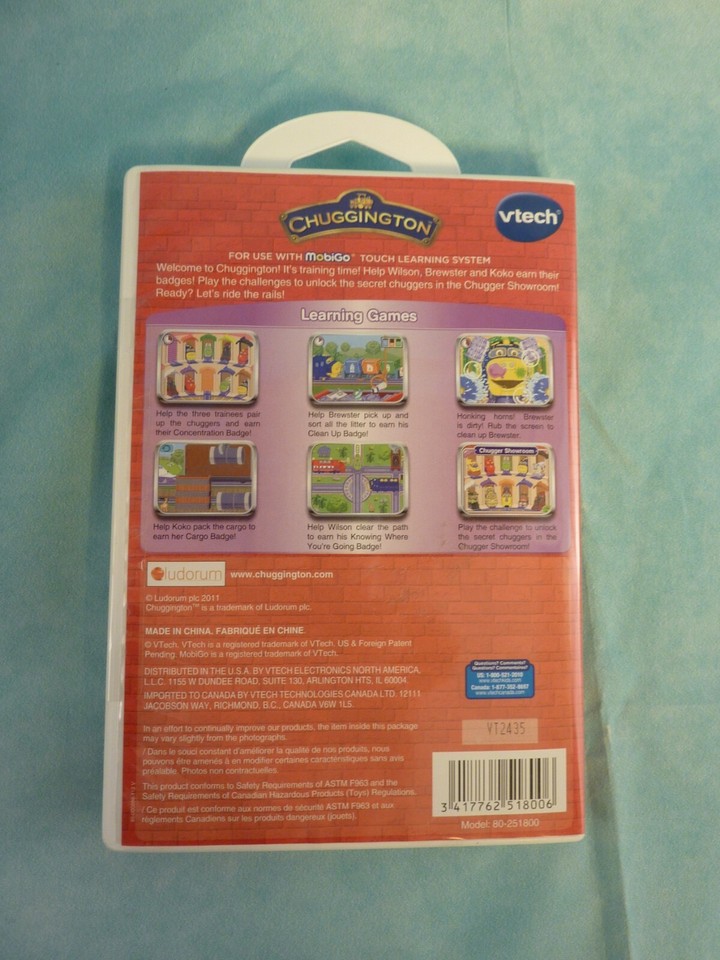 VTech Mobigo Touch Learning System Chuggington Game Software Cartridge ...