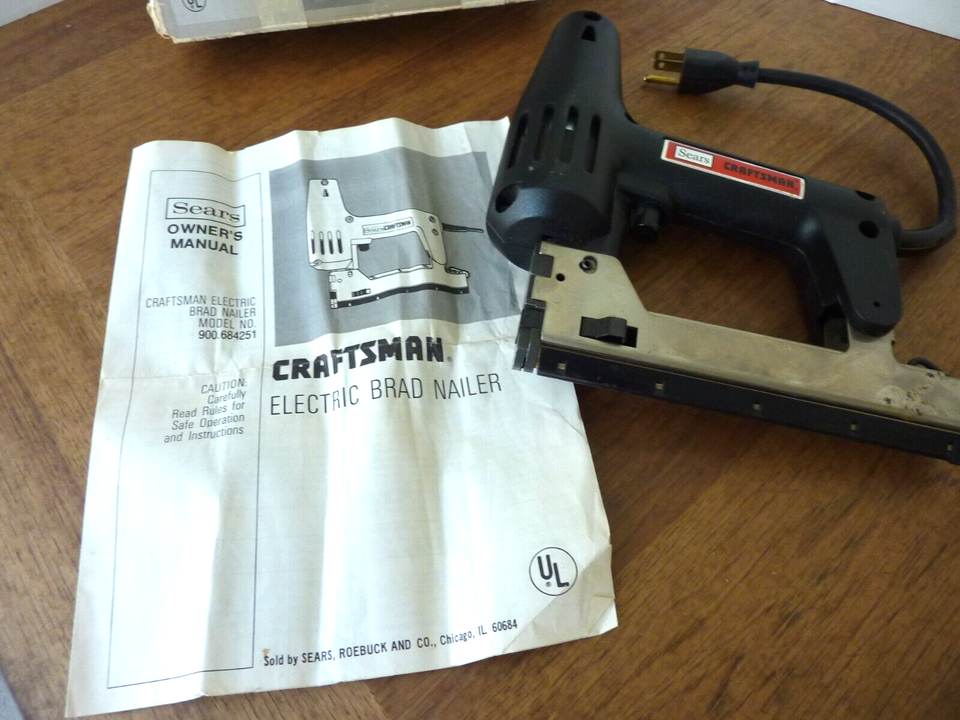 Vintage Craftsman Electric Brad Nailer 9-68425, POWER NAILING, 3boxes ...