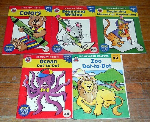 LOT of 5 Homework Helper books grade pre k, 1 & 2 by Frank Schaffer ...