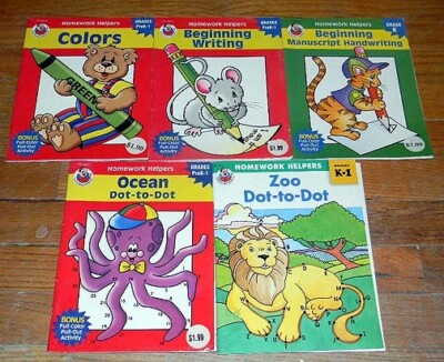 LOT of 5 Homework Helper books grade pre k, 1 & 2 by Frank Schaffer ...