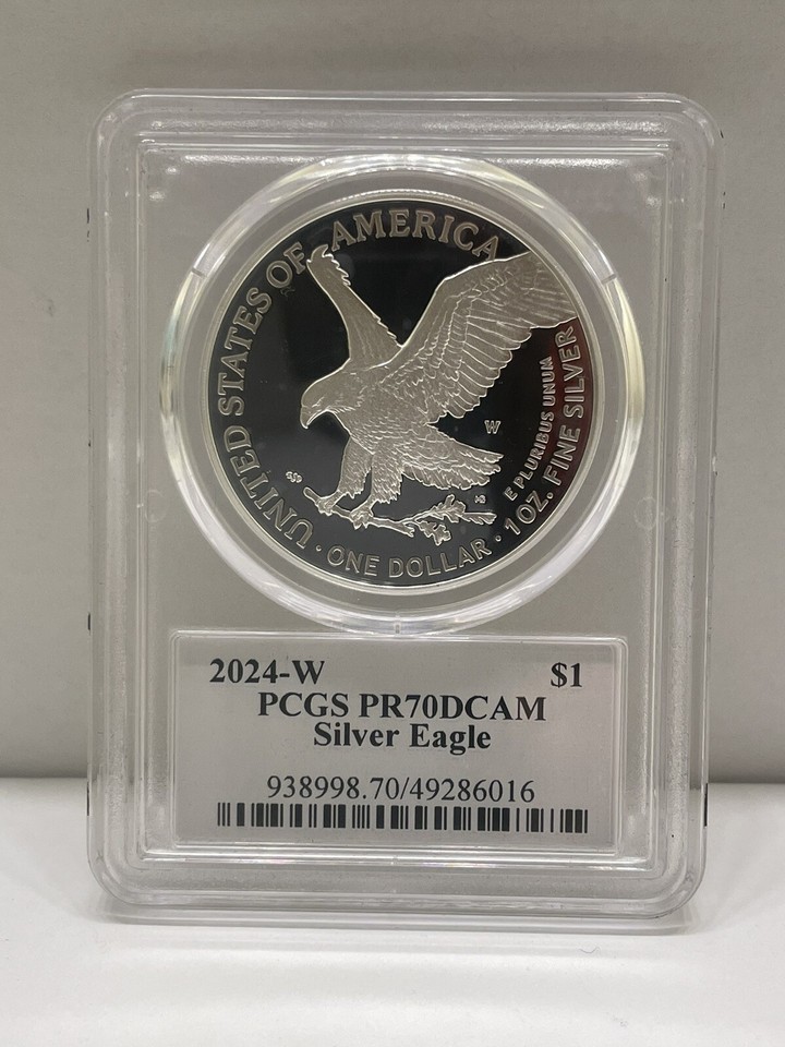 2024-W PCGS PR70DCAM Silver Eagle Ultra Breaks Gold Label Mintage Only ...