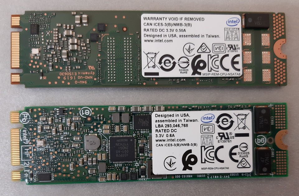 Lot/2 - Intel 240GB SSD SATA PN SSDSCKKB240G8 & 150GB SSD SATA PN ...
