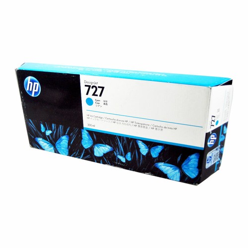 Genuine HP 727 Cyan 300ml F9J76A DesignJet T1500 T920 T2500 (Retail Box ...