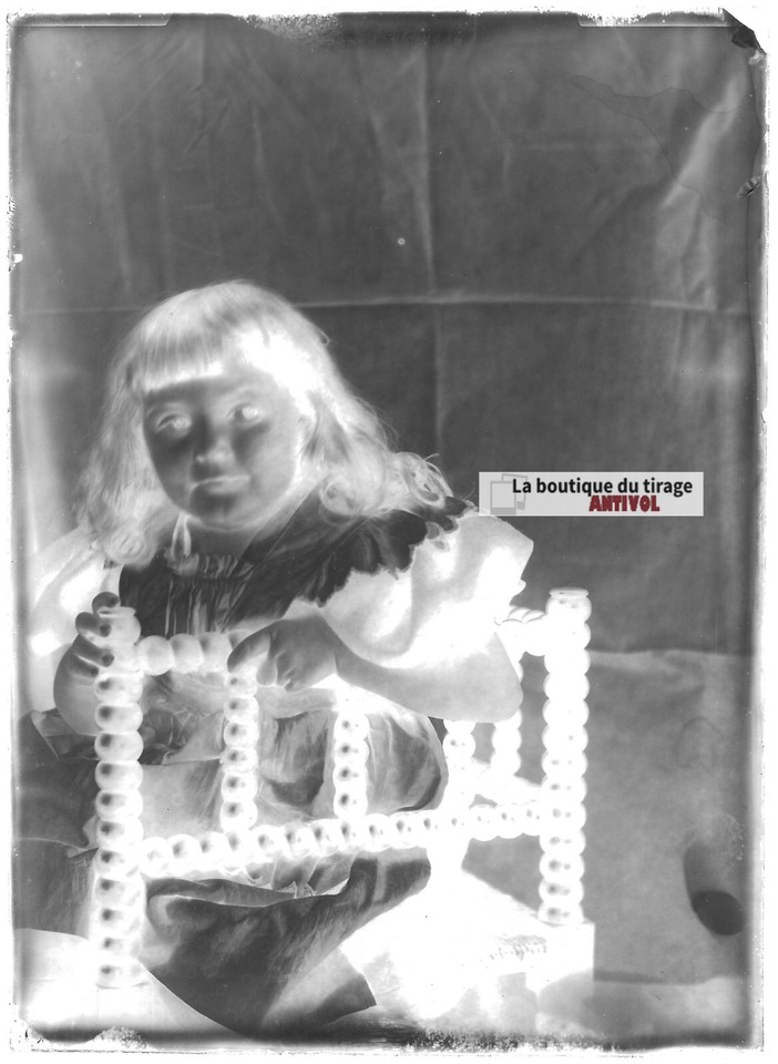 Plate Glass Photo Antique Negative Black and White 5 1/8x7 1/8in Petite ...