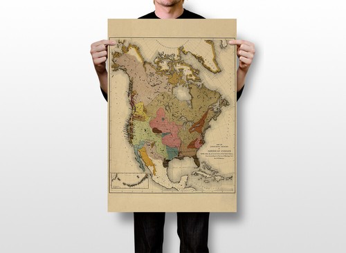 Native American Tribes Map Print Wall Art Home Decor - POSTER 20x30 | eBay