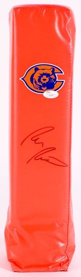 RON RIVERA AUTOGRAPHED FULL SIZE CHICAGO BEARS END ZONE GOAL LINE PYLON ...