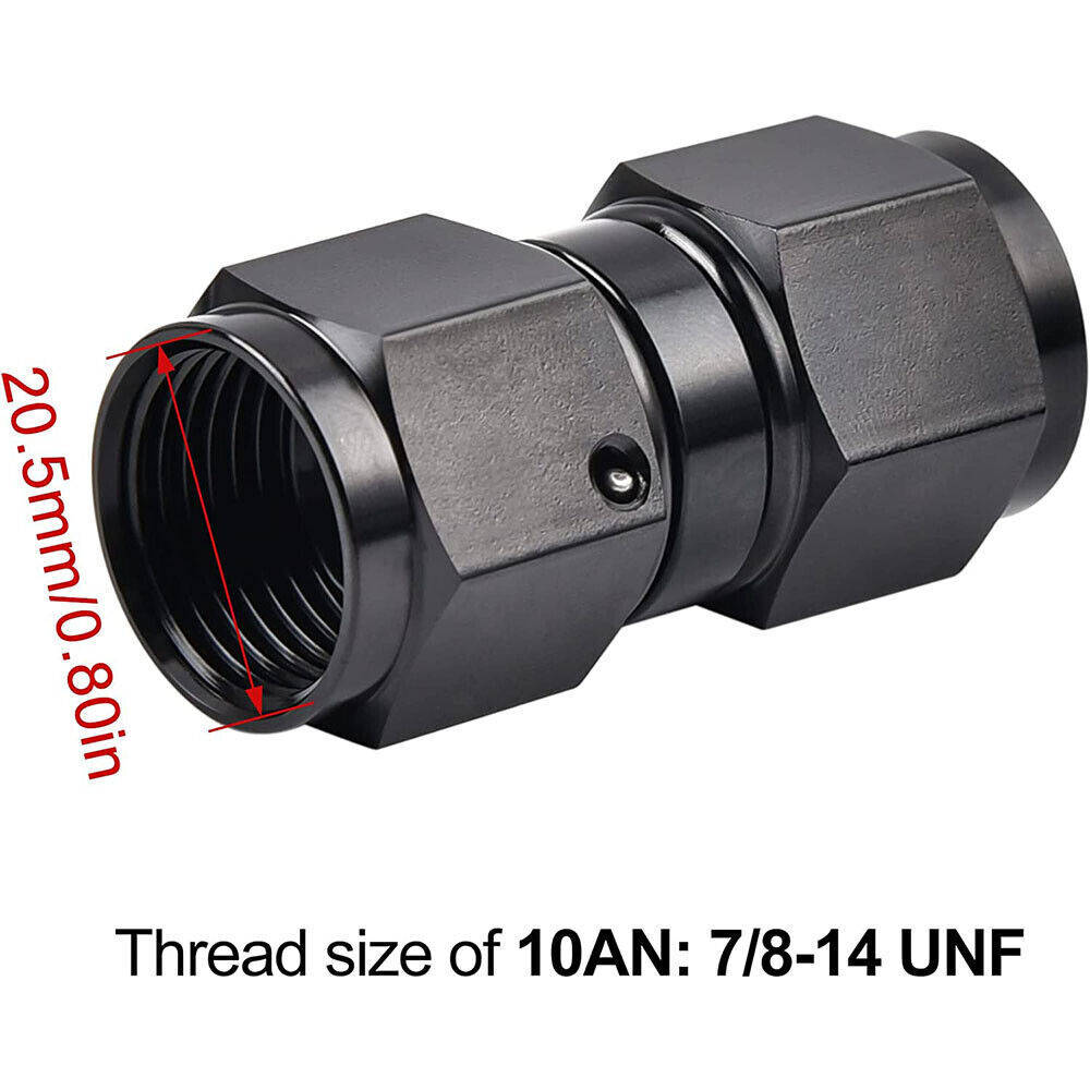 Coupler Fitting Connector 6AN 8AN 10AN Swivel Female to Female Fitting ...