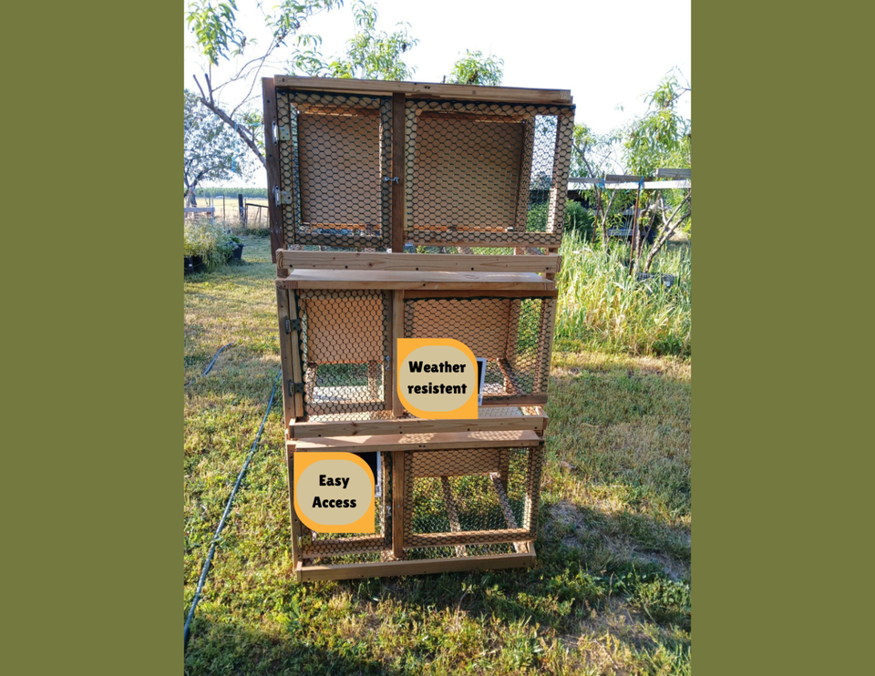 Quail Coop, Wood/Wire Mesh Quail housing with easy egg harvest system ...