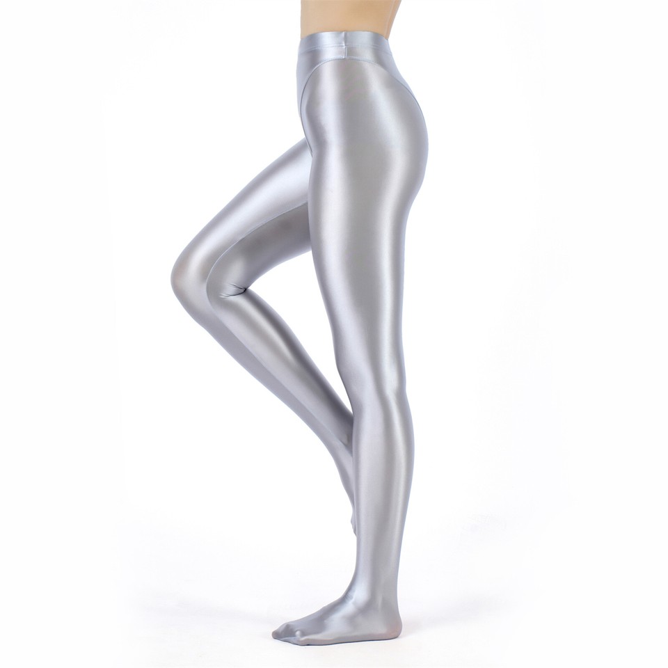 Womens Oil Glossy Tights Metallic Pantyhose Stretchy Stockings Dance ...