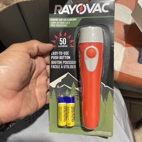 Rayovac Comfort Grip Led Flashlight 50 Lumens 2 AA Batteries Included ...