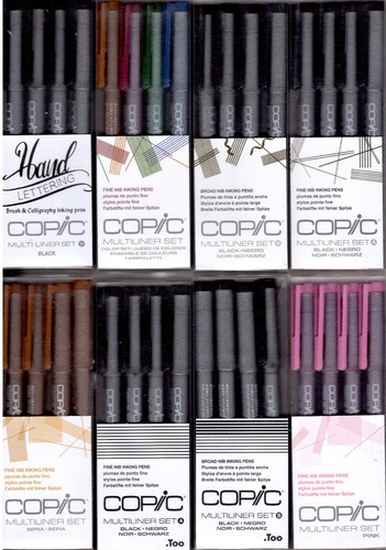 COPIC 4-piece various Set NEW GENUINE Fine Nibs Multiliner Black Cool ...