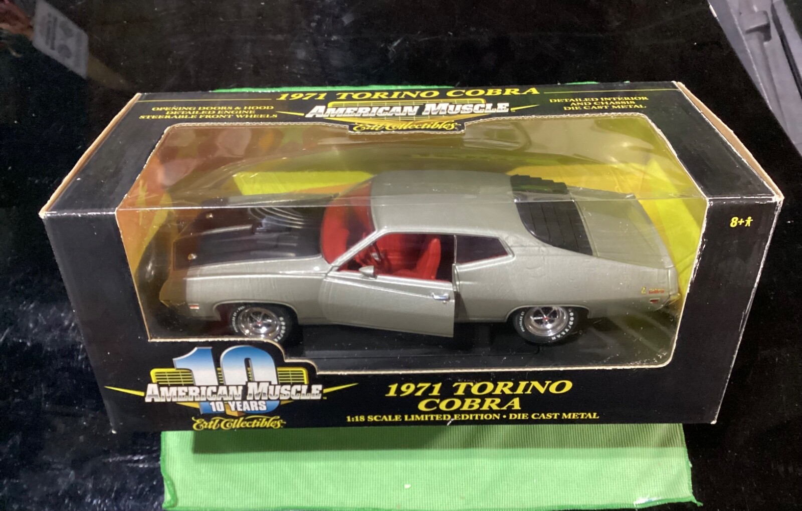 Ertl American Muscle 1:18 1971 Ford Torino Cobra Light Pewter Metallic ...