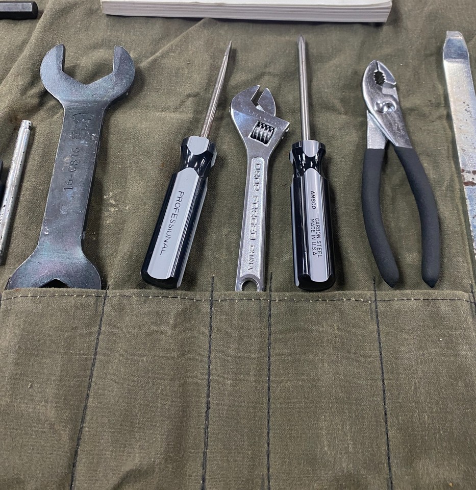 V-Twin Harley Davidson FLH Early Tool Kit for 1958-1972 16pc's Canvas ...