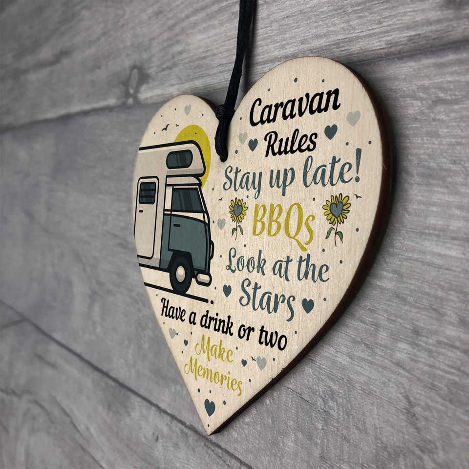 Caravan Rules Novelty Plaque Home Decor Garden Sign Retirement ...