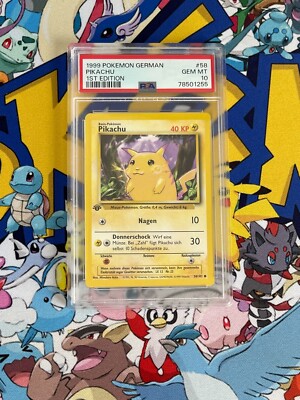 PIKACHU POKEMON GERMAN 1ST EDITION #58 PSA #78501255 GRADED GEM MINT 10 ...