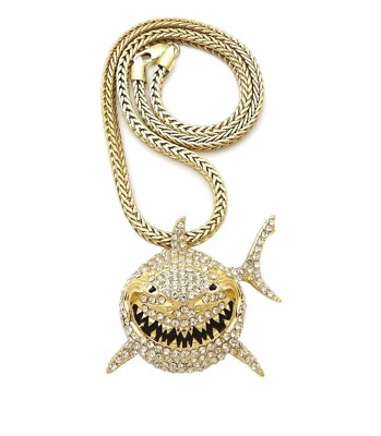 NEW ICE BLING TEKASHI 69 SHARK PIECE WITH 18" FRANCO CHAIN | eBay