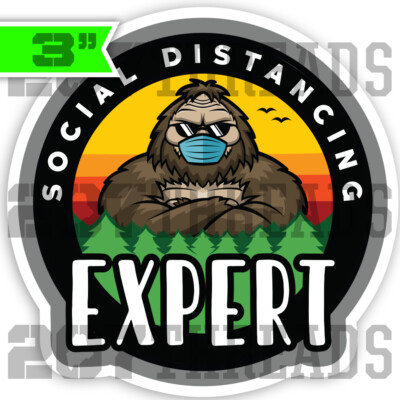Funny Bigfoot Social Distancing Sticker Socially Distant Sasquatch ...