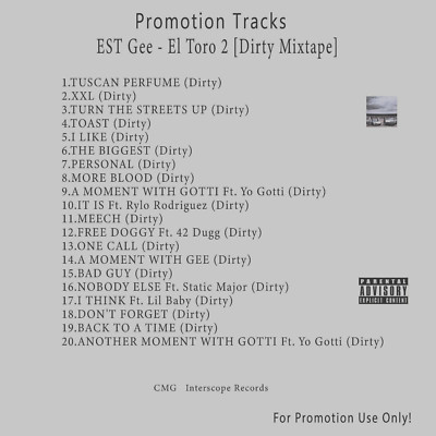 Rap/Hip-Hop.. White CD. EST Gee - El Toro 2 [Dirty Mixtape] | eBay