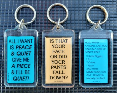 Lot of (3) Vintage Kalan Novelty Acrylic Keychains | eBay