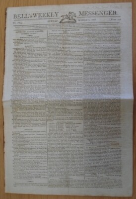 TWO BELL’S WEEKLY MESSENGER 1807 COURT MARTIAL ADMIRAL SIR HOME RIGGS ...