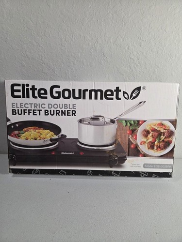 Elite Gourmet Electric Double Buffet Burner Hot Plate 1000W Countertop ...