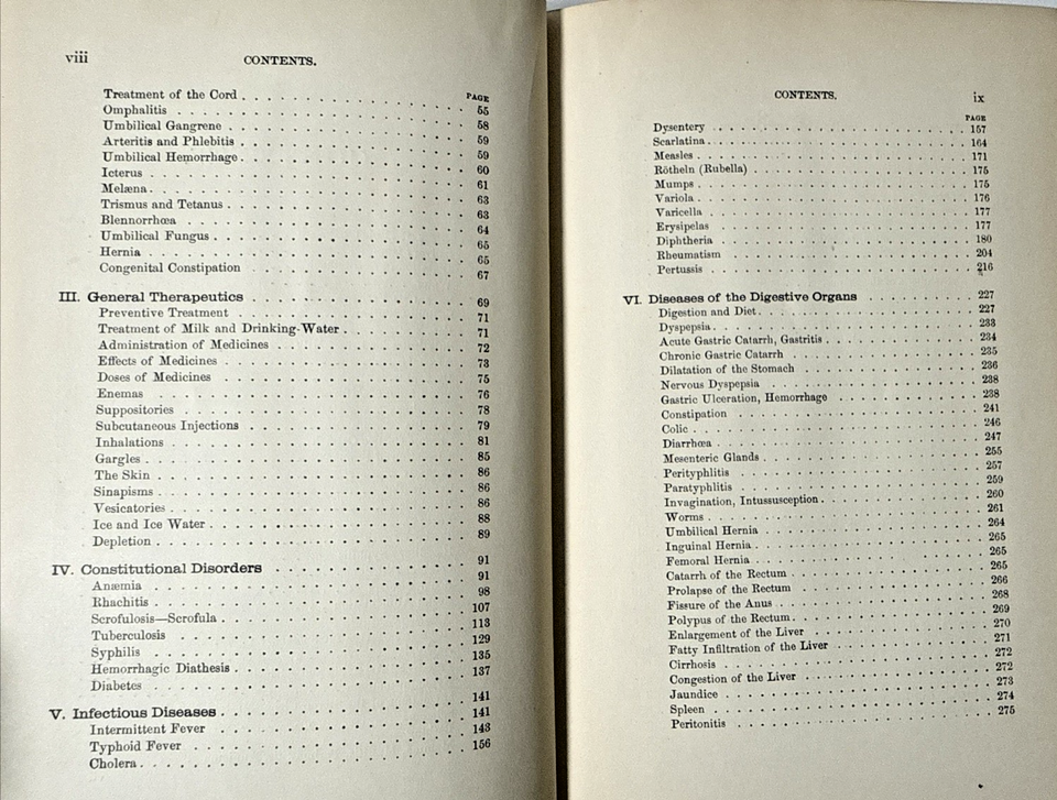 Therapeutics Infancy and Childhood Pediatrics Jacobi 1896 Antique ...