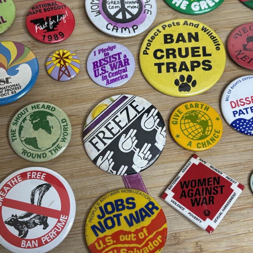 Vintage Anti-War & Peace Protest Pinback Button Nuclear Boston Freeze ...