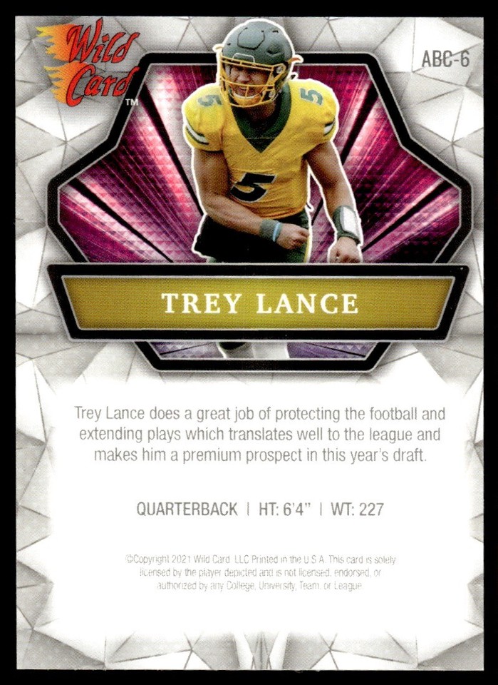 2021 Wild Card Trey Lance Rookie San Francisco 49ers #103 | eBay