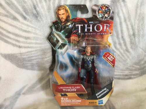 2011 HASBRO THOR MOVIE #03 LIGHTNING CLASH & GLOWING HAMMER 4" ACTION ...