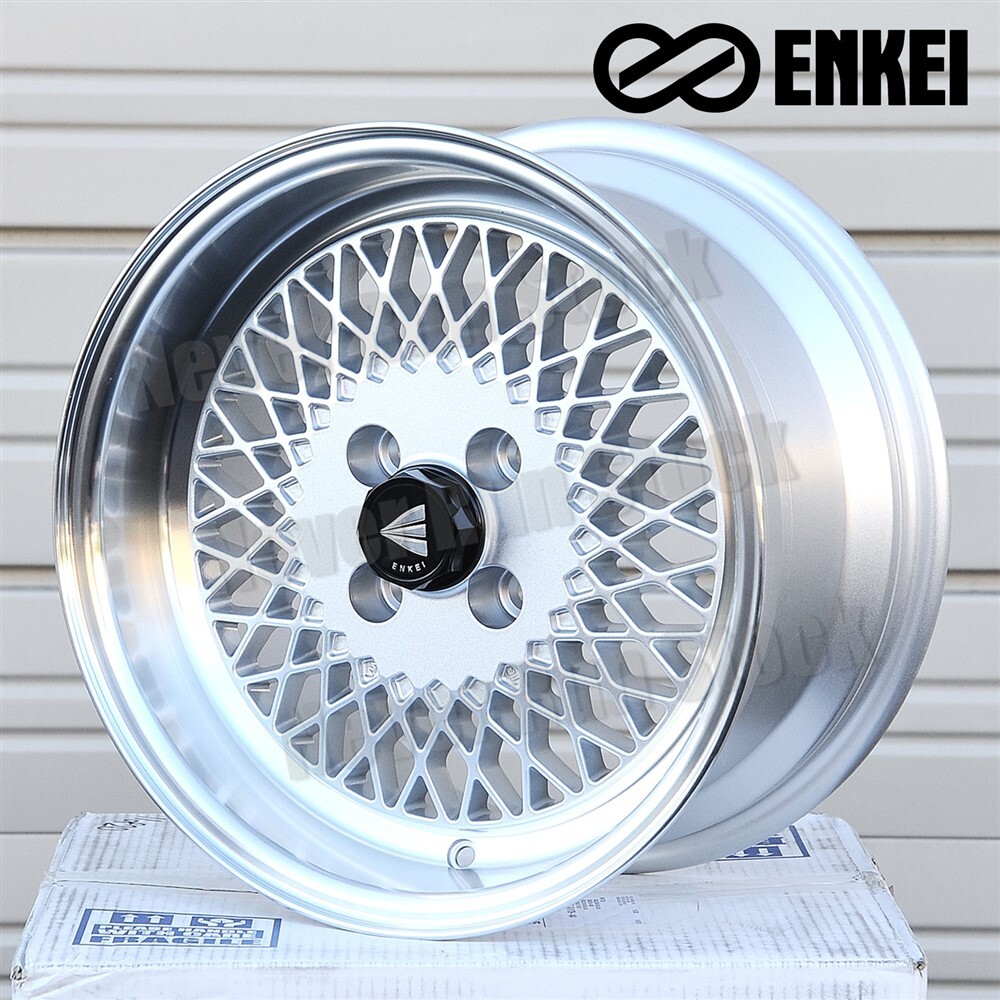 AUTHENTIC ENKEI 92 15x7 4x114.3 +38 MACHINE LIP SILVER MESH SPORT WHEEL ...