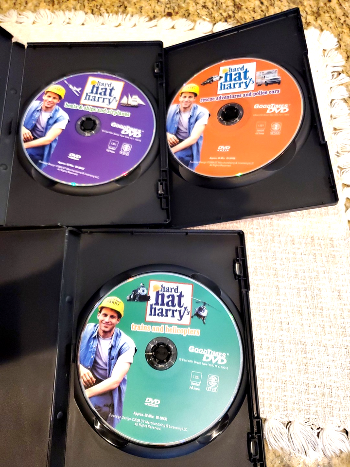 Hard Hat Harry's Adventures ~ Lot Of 3 DVDs ~ 6 Transportation ...