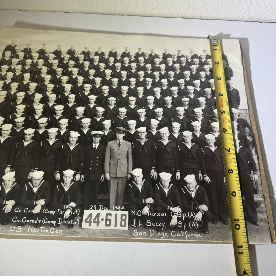 WWII US Navy Soldier Class Photograph Vintage 1944 Naval Center San ...