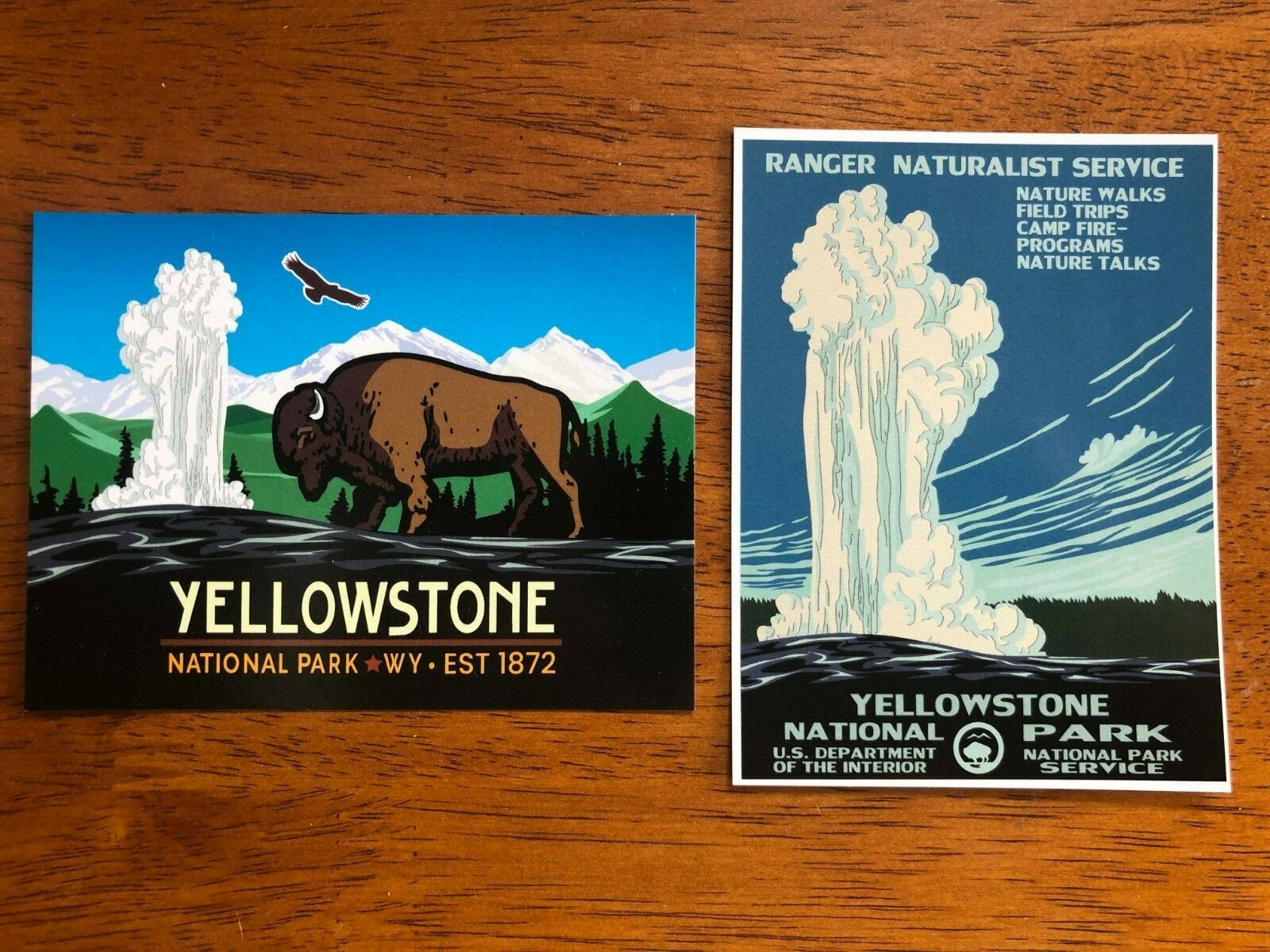 (2) Yellowstone US National Park Old Faithful Geyser 3" x 4" UV Decal ...