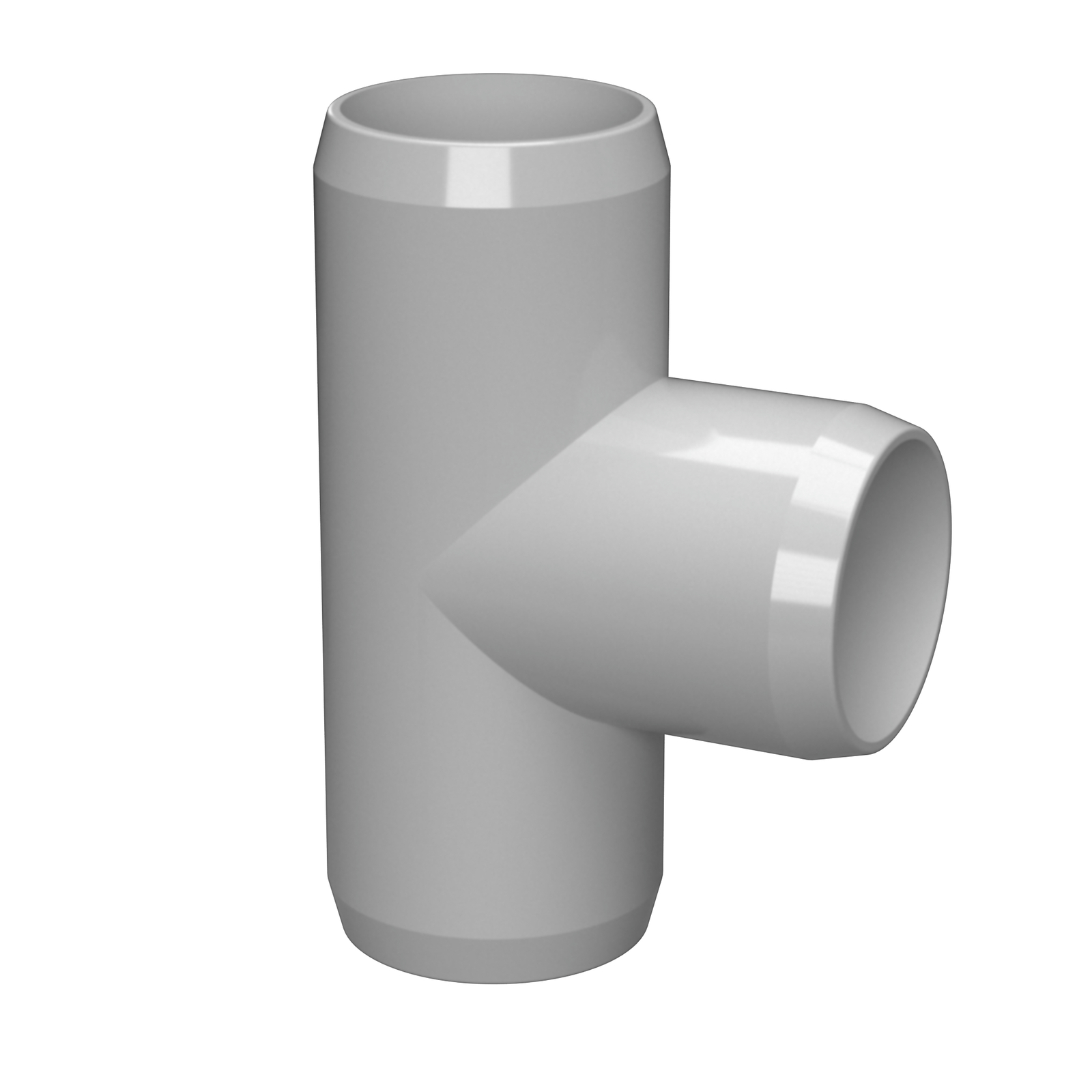 1" PVC Tee Fitting, Gray (4-PK) FORMUFIT Furniture Grade, Made in USA ...