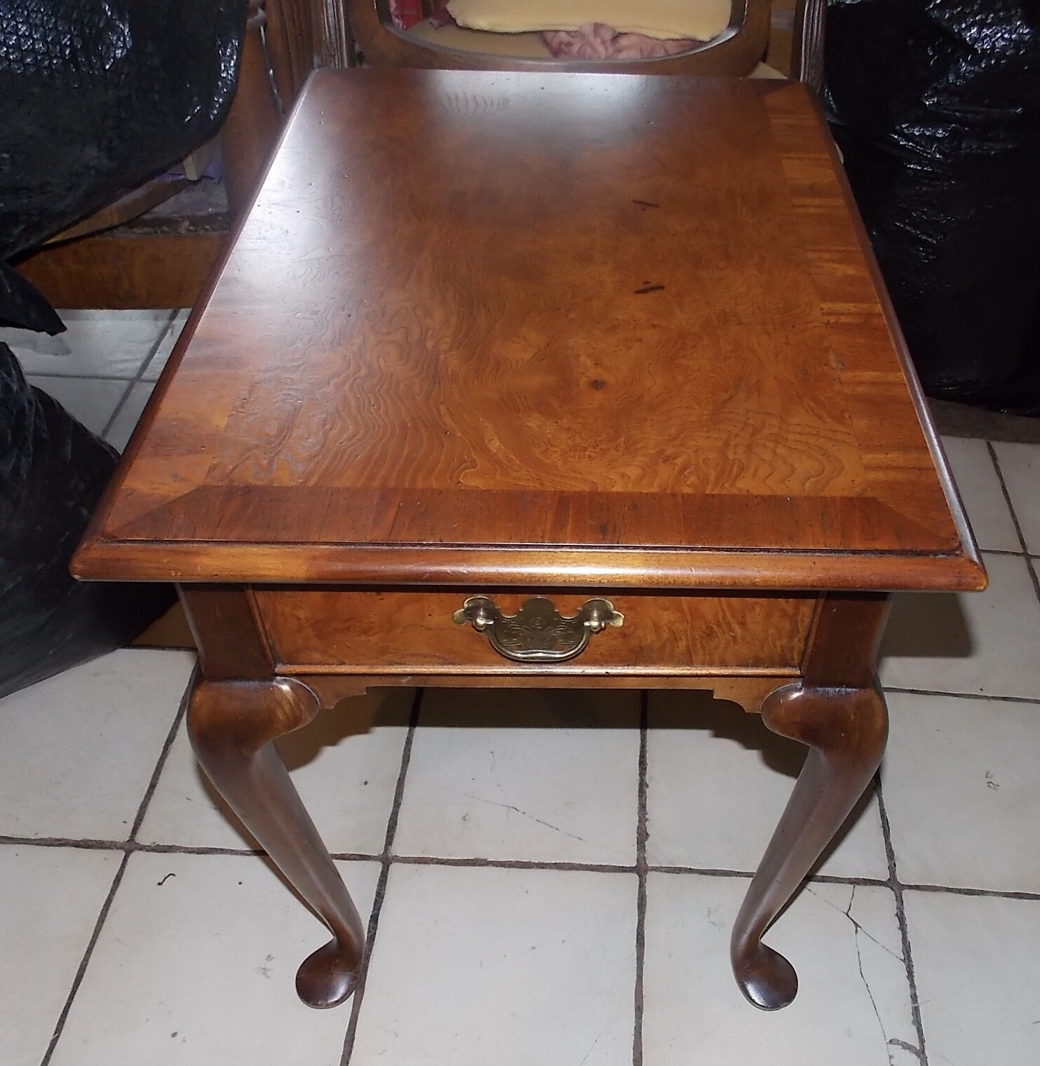 Mid Century Burl Pecan End Table / Side Table by Hekman (ET207) | eBay