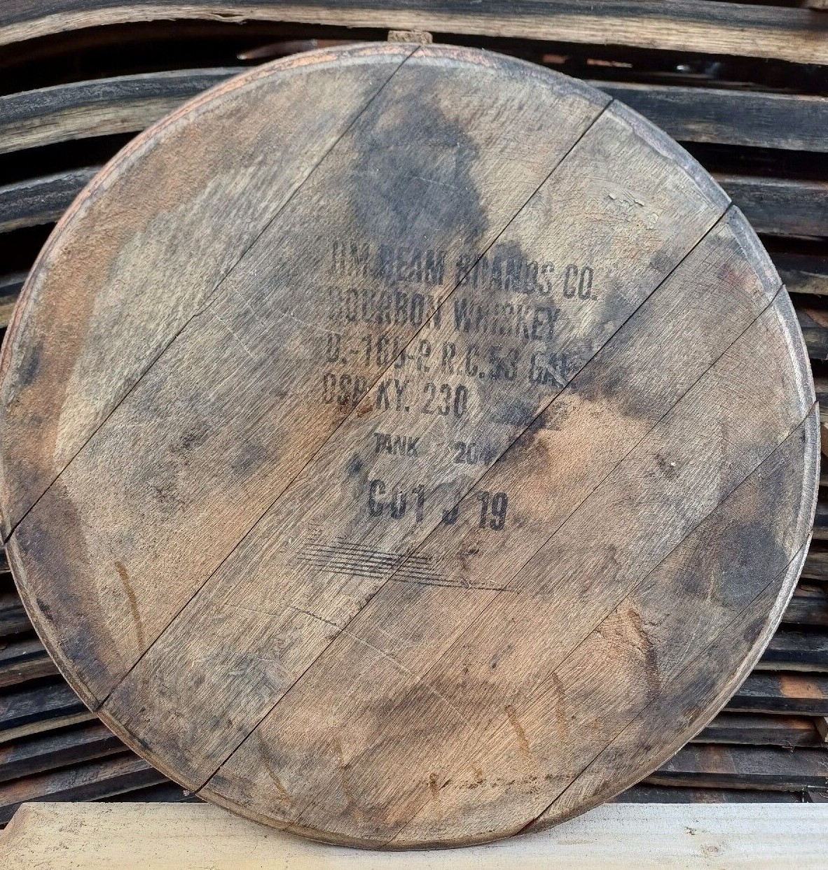 Reclaimed Whisky Cask End, 21" Whiskey barrel lids, oak barrel tops ...