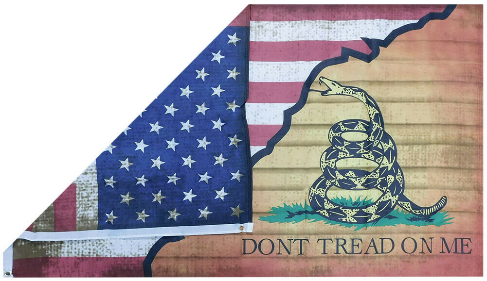 6x10 USA Gadsden Dtom Mélange Vintage Combo 100D Tissé Poly Nylon 6'x10 ...