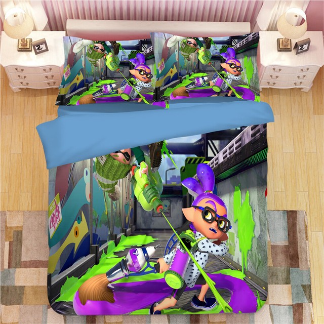 3D Splatoon Bedding Set Kids Duvet Cover Set Comforter Cover Pillowcase ...