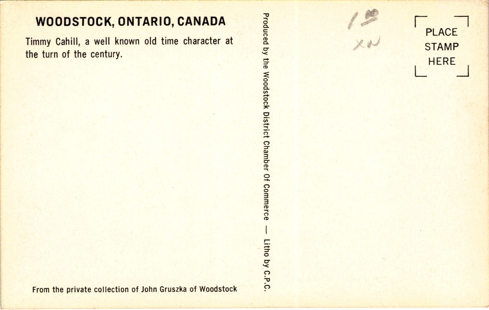 TIMMY CAHILL, WOODSTOCK, ONTARIO, CANADA, J. Postcard | eBay