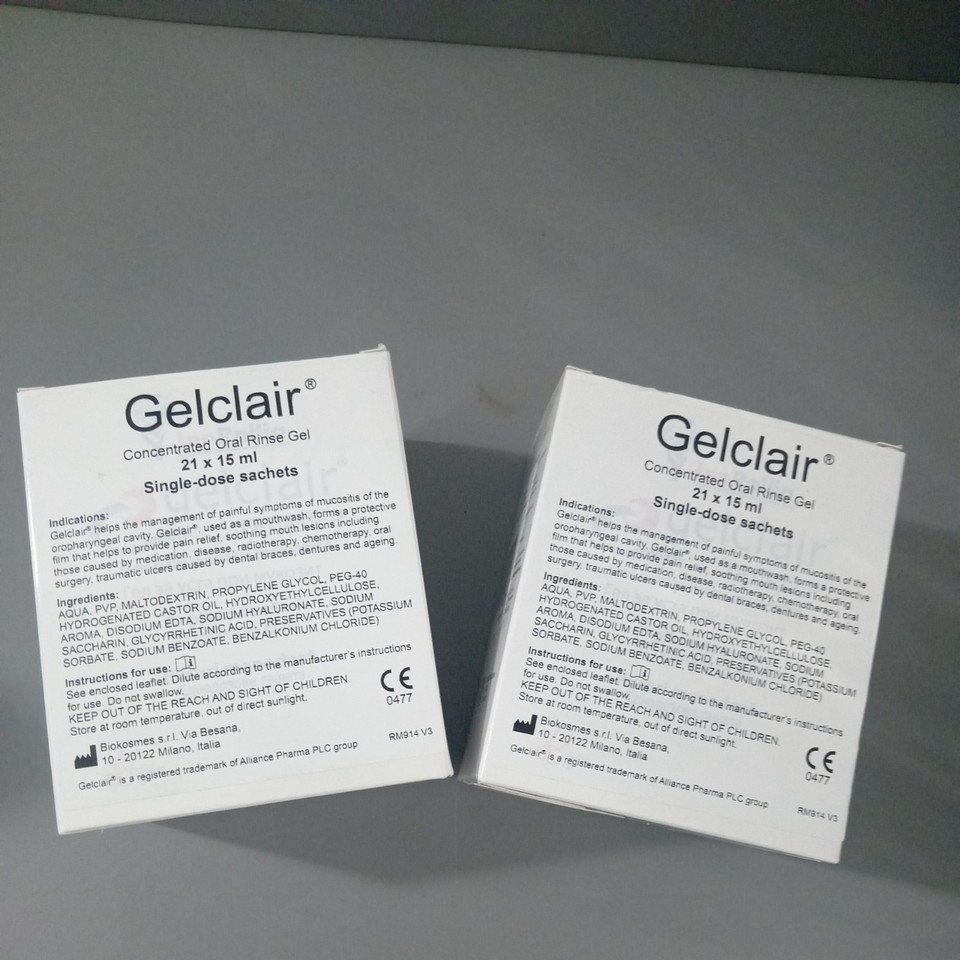 Gelclair Concentrated Oral Rinse Gel 2 BOXES 42 x 15ml Single Dose ...