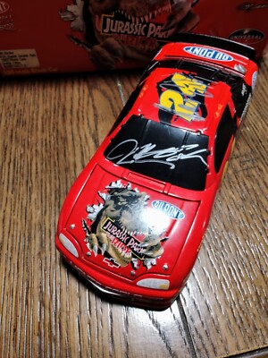 1997 Jeff Gordon, Ray Evernham Dual Signed #24 Jurassic Park 1:24 Bank ...