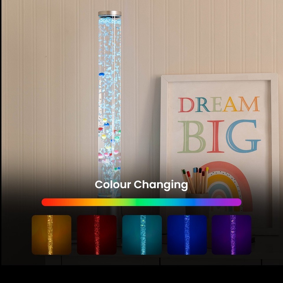 LED Bubble Lamp Novelty Light Colour Changing Tower Tube Sensory RGB ...