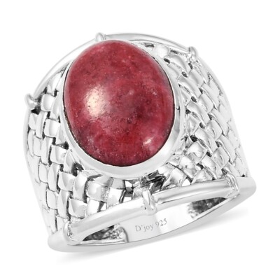 Artisan Crafted Norwegian Thulite Weave Pattern Band Ring in Sterling ...
